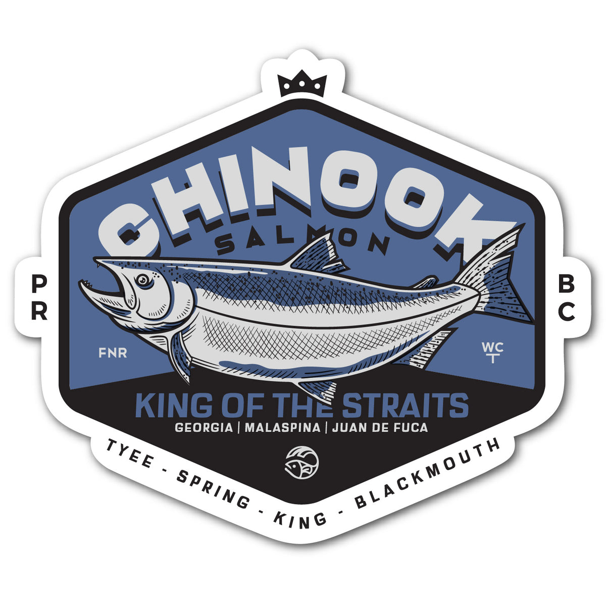 Chinook Salmon Decal - Ocean – Westcoast Thick Design Co.