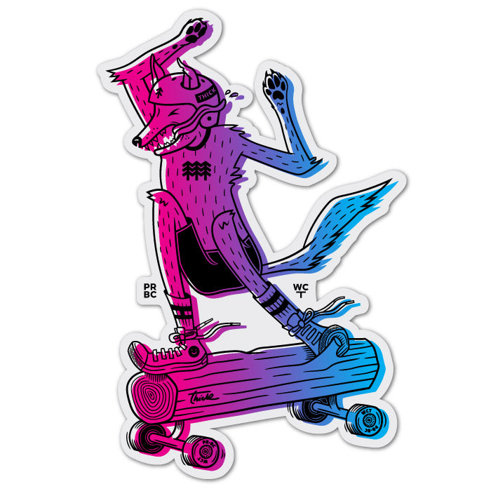 Yippin' n Rippin' Coyote Decal - Sunset – Westcoast Thick Design Co.