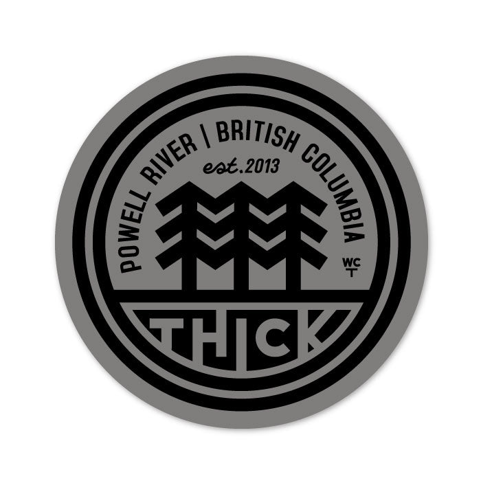 Thick Logo Circle Decal - Large - Stone – Westcoast Thick Design Co.
